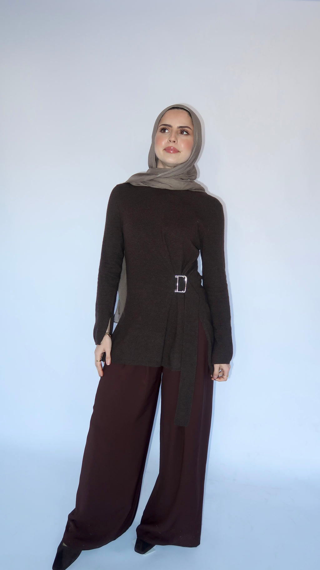 Espresso Buckled Sweater – Summer Evenings