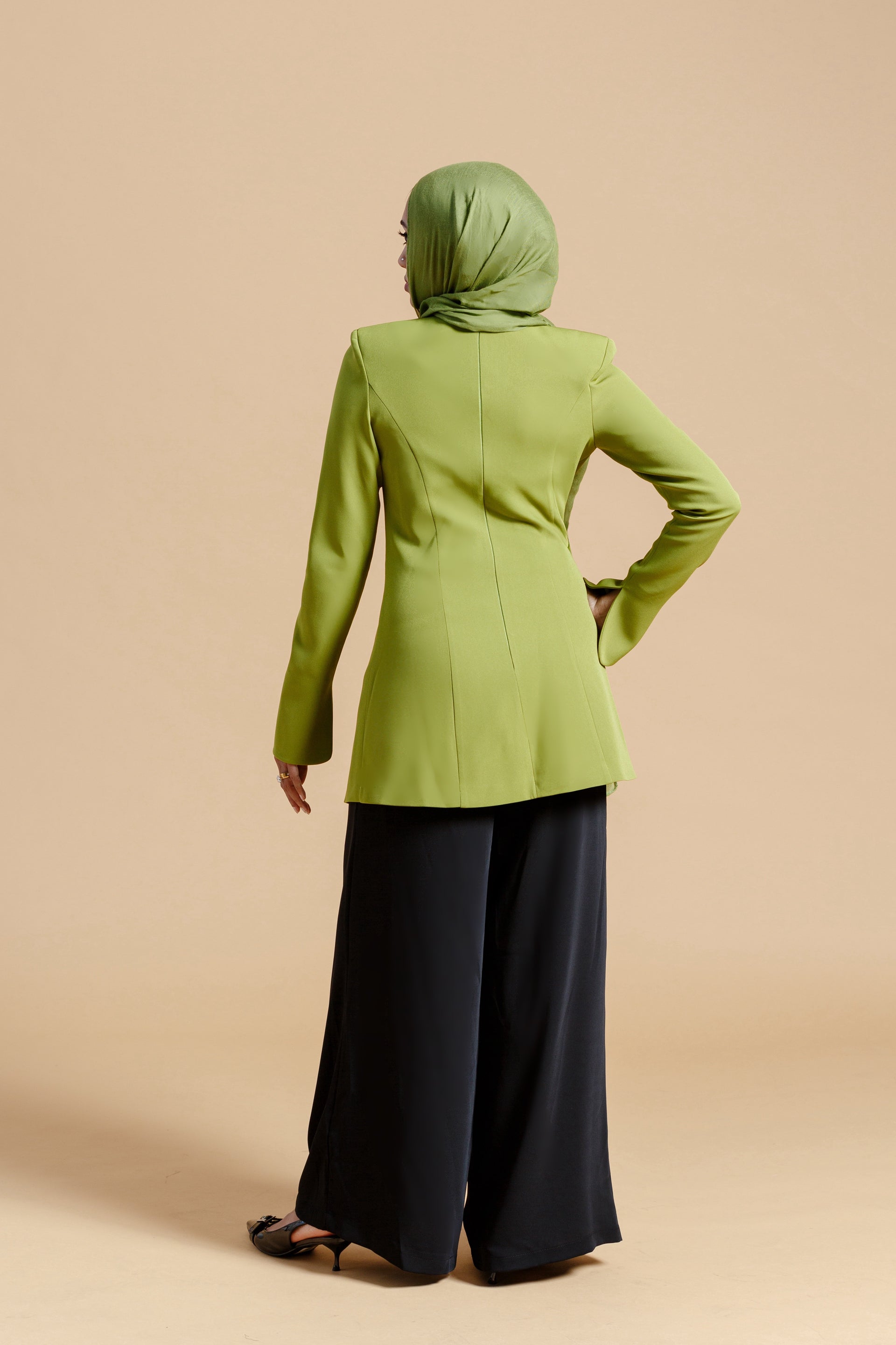 Fern Green Buttoned Blazer Tunic – Summer Evenings